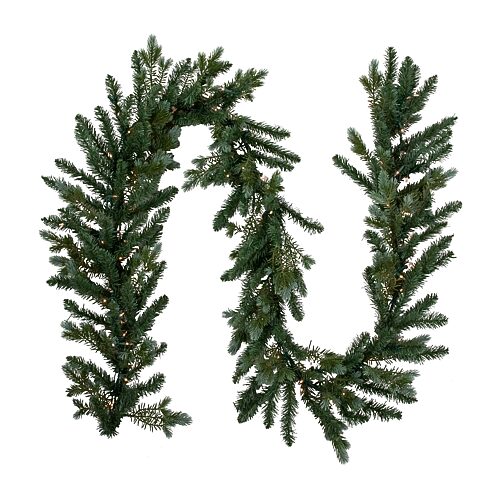 Northlight 9ft Real Touchï¸ Pre Lit Blue Spruce Christmas Indoor Garland  One Size  Green