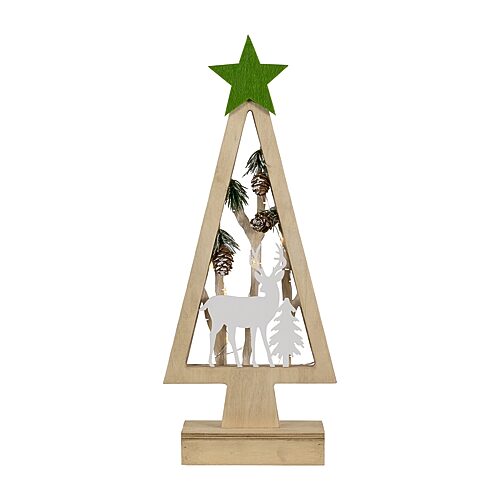 Click here for Northlight 15 Lighted Wooden Tree With Star And Re... prices
