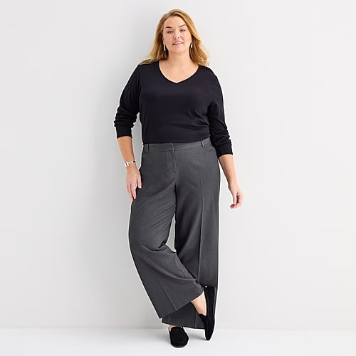 Click here for Liz Claiborne Audra Womens Plus Wide Leg Mid Rise... prices