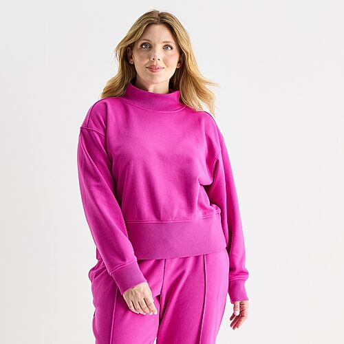 Click here for Xersion Womens Classic French Terry Mock Neck Pull... prices