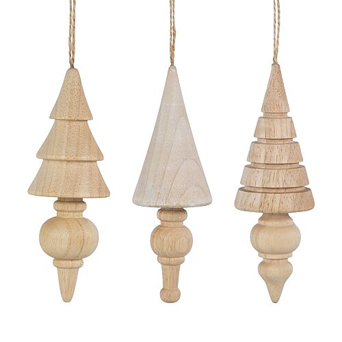 Click here for Northlight 6 Natural Trees Wooden Christmas Orname... prices