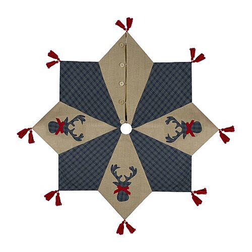 Click here for Northlight 48 Blue And Brown Burlap And Plaid Rein... prices