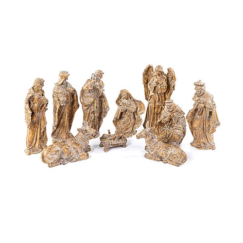 Click here for Glitzhome Bronze Resin Figurine Nativity Set  One... prices