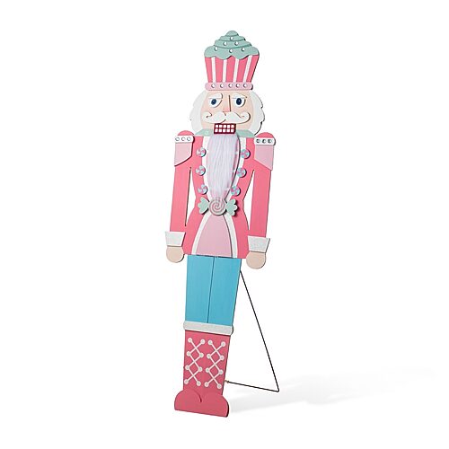 Click here for Glitzhome 60H Christmas Wooden Pink Nutcracker Chr... prices
