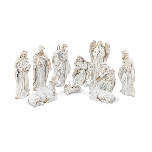 Click here for Glitzhome Ivory/Gold Resin Nativity Figurine Nativ... prices