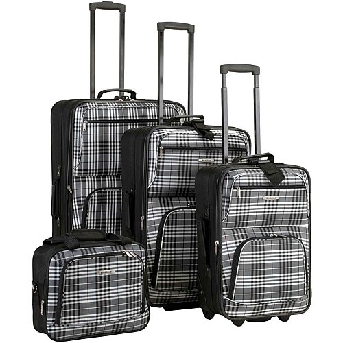 Click here for Rockland 4-Pc. Softside Luggage Set - Black Plaid prices