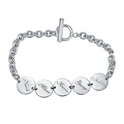 Click here for Personalized Disk Family Bracelet  One Size  White prices