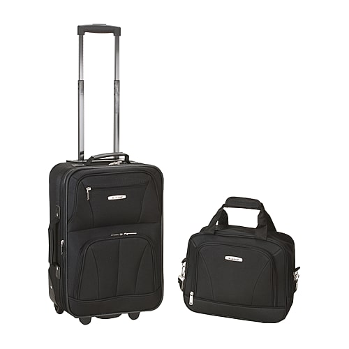 Rockland 2-Pc. Pattern Softside Luggage Set - Black