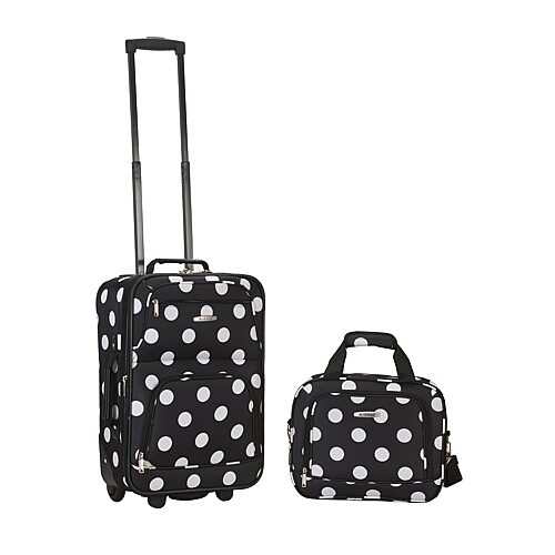 Rockland 2-Pc. Pattern Softside Luggage Set - Polka Dot