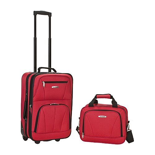 Rockland 2-Pc. Pattern Softside Luggage Set - Red