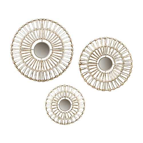 Click here for Madison Park Ella Round Natural Fiber And Mirror 3... prices