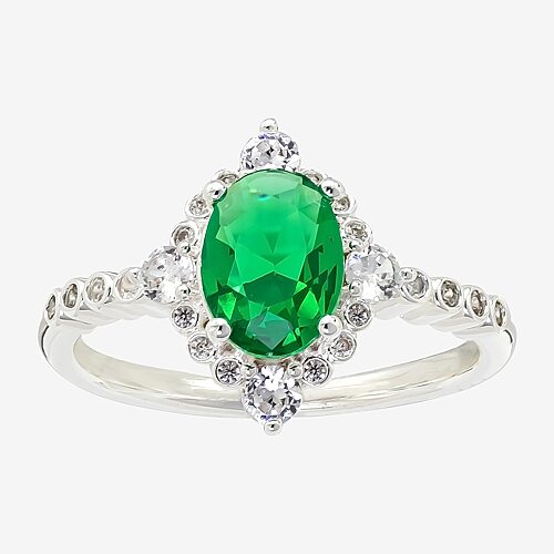 Click here for Sparkle Allure Womens Green Cubic Zirconia Pure Si... prices