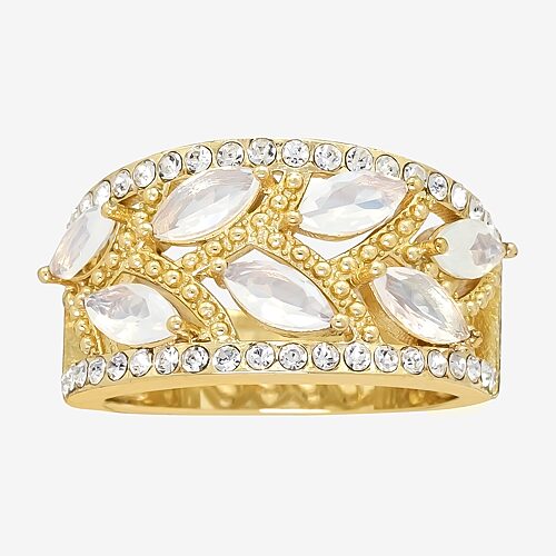 Click here for Sparkle Allure Womens 6MM White Crystal 14K Gold O... prices