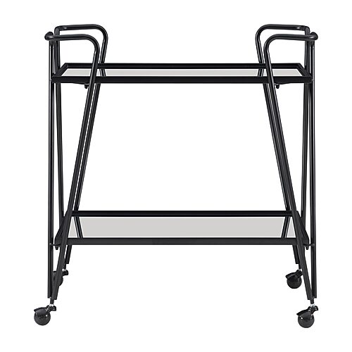 Click here for Hera Glass-Top Bar Cart  One Size  Black prices