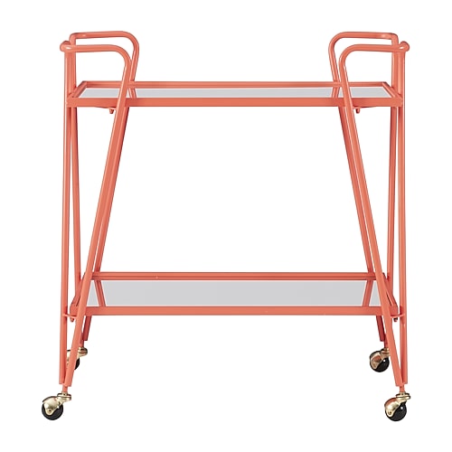 Click here for Hera Glass-Top Bar Cart  One Size  Orange prices