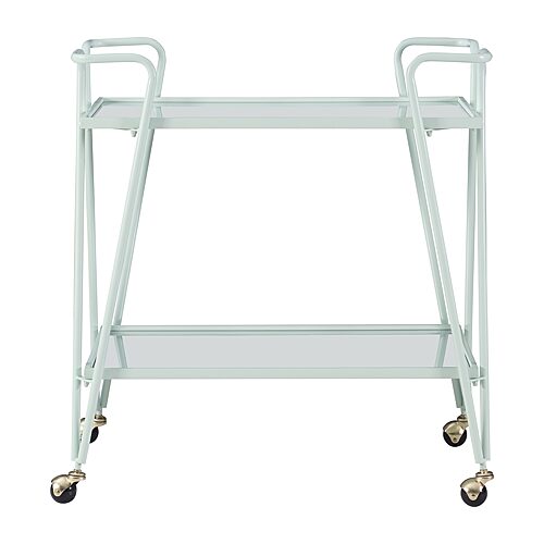 Click here for Hera Glass-Top Bar Cart  One Size  Green prices