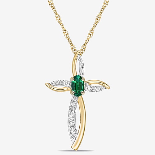 Click here for Womens 1/10 CT. T.W. Lab Created Green Emerald 10K... prices