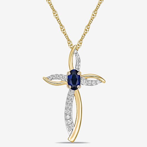 Click here for Womens 1/10 CT. T.W. Lab Created Blue Sapphire 10K... prices