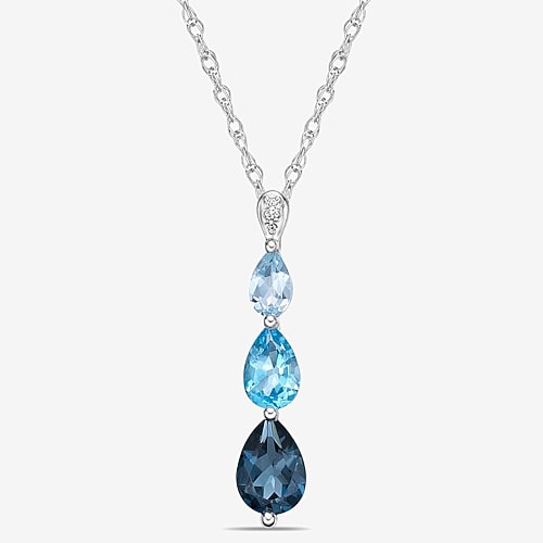 Click here for Womens Genuine Blue Topaz Sterling Silver Pear 18... prices