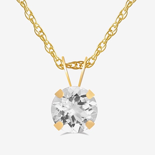 Click here for Womens Gemstone 10K Gold 4MM Round Pendant Necklac... prices