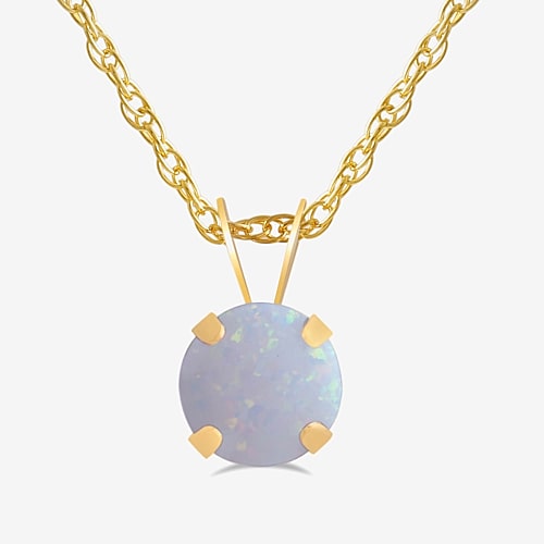 Click here for Womens Gemstone 10K Gold 4MM Round Pendant Necklac... prices