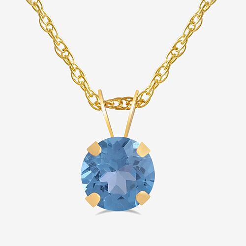 Click here for Womens Gemstone 10K Gold 4MM Round Pendant Necklac... prices