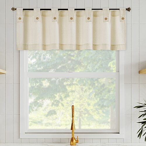 Click here for Archaeo Cotton Blend Button Tab Top Cafe Curtain V... prices
