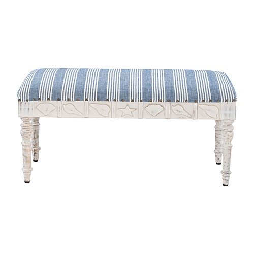 Click here for Slayton Upholstered Wood Seashell Bench  One Size... prices
