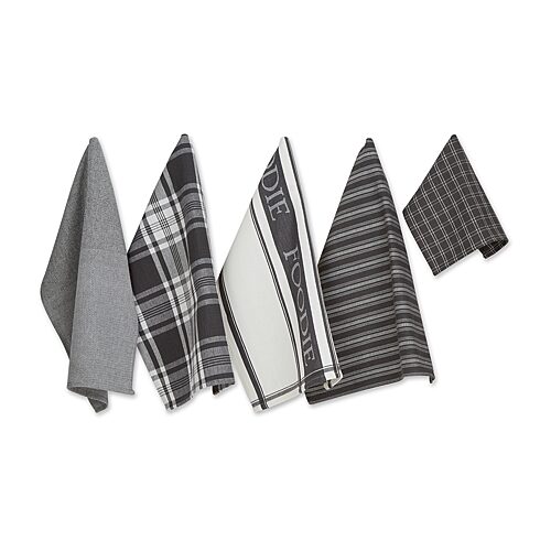Design Imports Everyday Collection Foodie Kitchen Set  Dishtowel Dishcloth  Mineral  5 Piece - Mineral