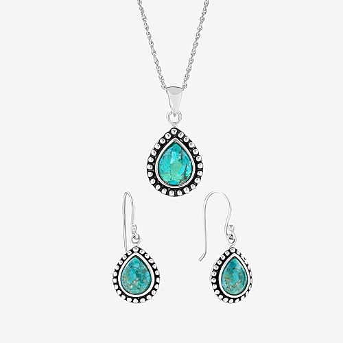 Click here for Womens Blue Turquoise Sterling Silver 2-pc. Jewelr... prices
