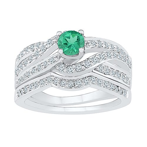 Click here for Modern Bride Gemstone Lab Created Emerald & Lab Cr... prices