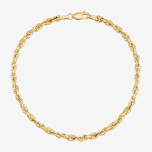 Click here for Womens 14K Gold 8 1/2 Inch Hollow Rope Chain Brace... prices