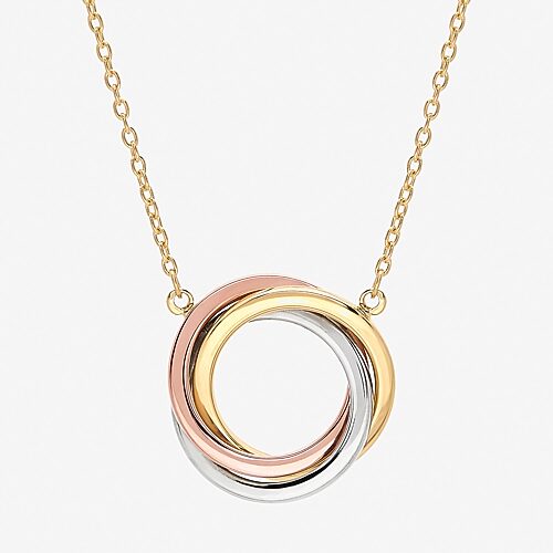 Click here for Womens 14K Tri-Color Gold 18 Inch Pendant Necklace... prices