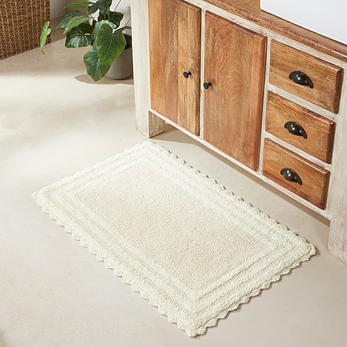 Click here for Better Trends Lilly Crochet Bath Rug  One Size  Be... prices