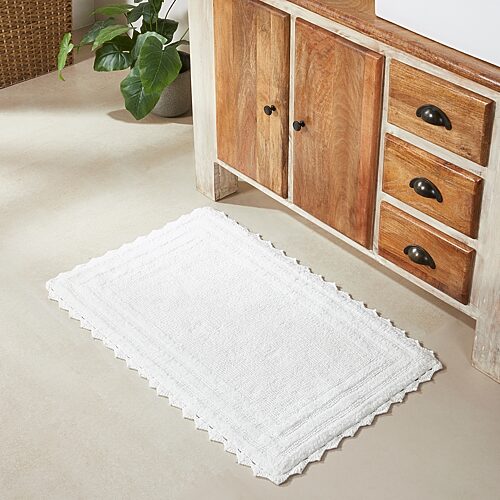 Click here for Better Trends Lilly Crochet Bath Rug  One Size  Wh... prices