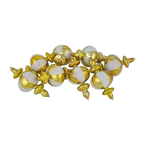 Click here for Northlight 6in Shiny Finial 8-pc Christmas Ornamen... prices