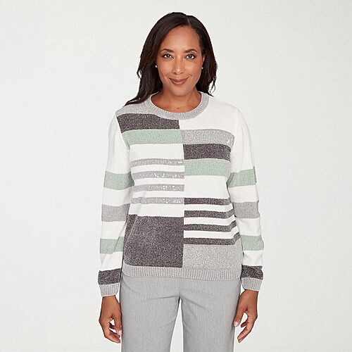 Click here for Alfred Dunner Stockbridge Womens Crew Neck Long Sl... prices