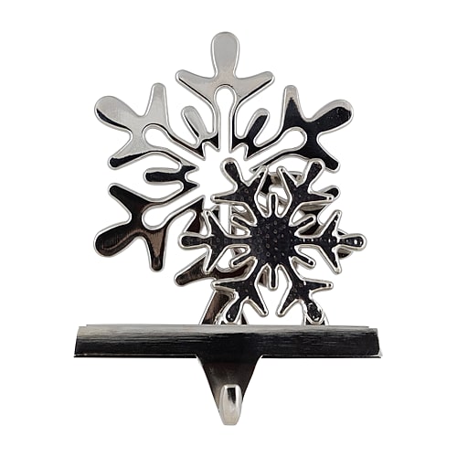 Northlight Double Snowflakes Christmas Stocking Holder  One Size  Silver
