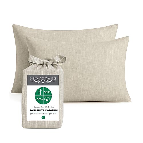 Click here for Bedvoyage Eco-Melange 300tc Pillowcases  One Size... prices