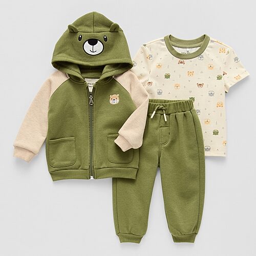 Click here for Little Stitch Hooded Bear Baby Boys 3-pc. Pant Set... prices