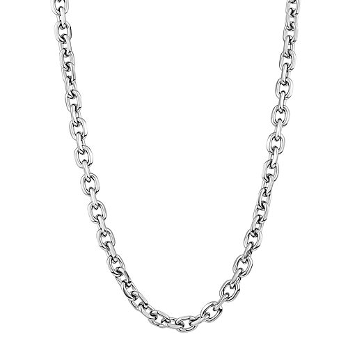 Click here for Mens Stainless Steel 22 7mm Rolo Chain  One Size... prices