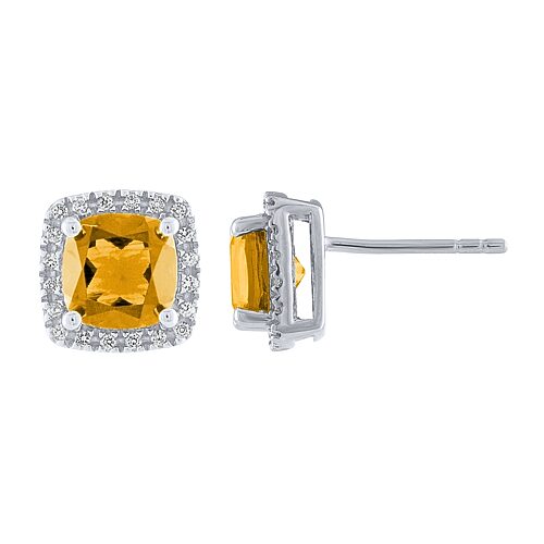 Click here for Genuine Yellow Citrine Sterling Silver 9.7mm Stud... prices