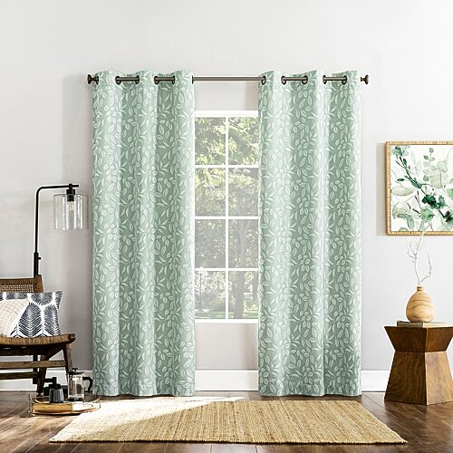 Click here for Satti Embroidered Leaf 100 Blackout Grommet Curtai... prices