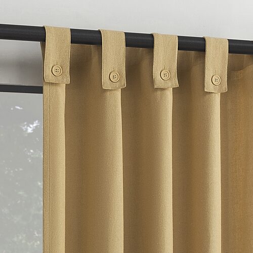 Click here for Cotton Blend Button Tab Top Curtain - Camel prices