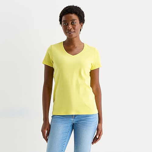 Click here for St. Johns Bay Womens V Neck Short Sleeve T-Shirt... prices