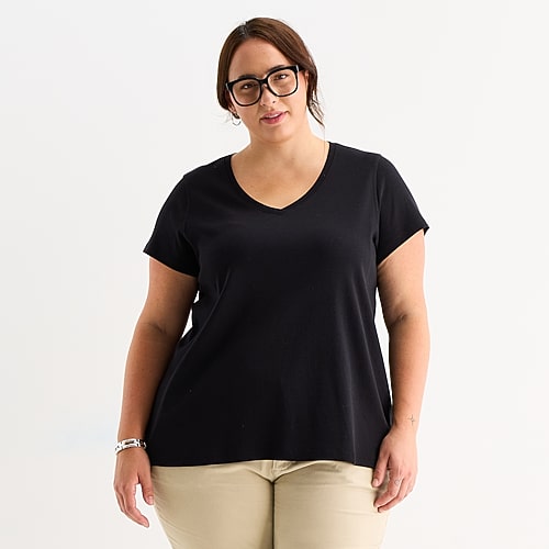 Click here for St. Johns Bay Womens Plus Easy-on + Easy-off V Nec... prices