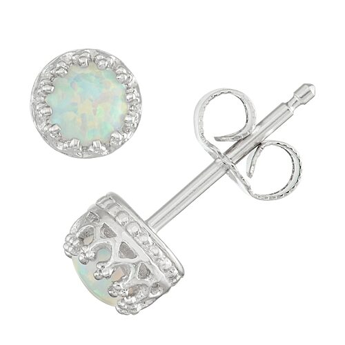 Click here for Childrens Sterling Silver Opal 4mm Stud Earrings... prices
