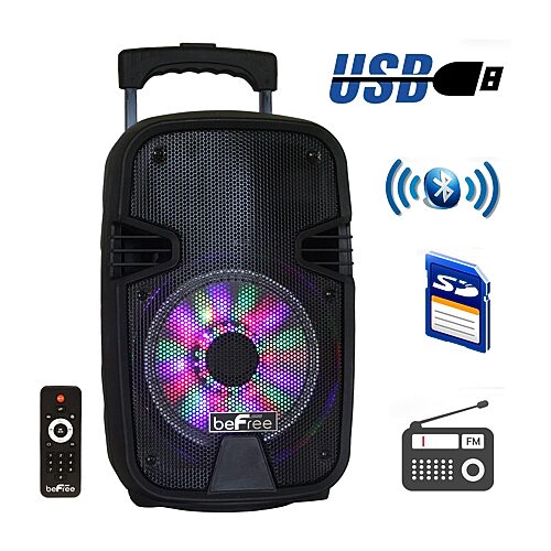 Befree Sound 8 Inch 400 Watts Bluetooth Portable Party Speaker with USB  SD Input and Reactive Lights (BFS-3000)
