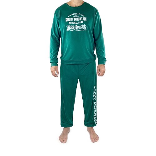 Click here for Mens Fleece Round Neck Long Sleeve 2-pc. Pajama Se... prices
