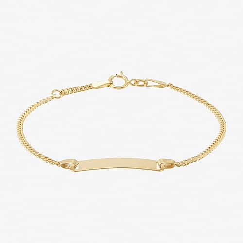 Click here for Girls 14K Gold 5 1/2 Inch Solid Curb Id Bracelet... prices